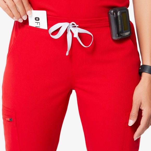 Figs | Pants & Jumpsuits | Figs Red Yola Skinny Scrub Pants | Poshmark